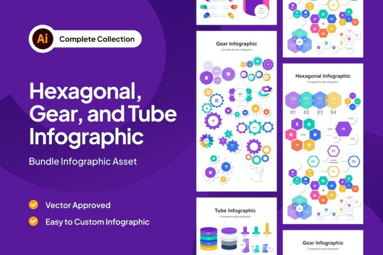 Premium Hexagonal Gear Tube Infographic Asset Free Download – IMGPANDA ...
