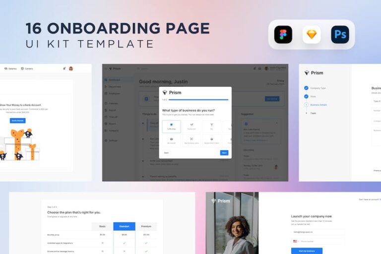 Premium 16 Onboarding Page Web Design Kit Free Download – IMGPANDA – A ...