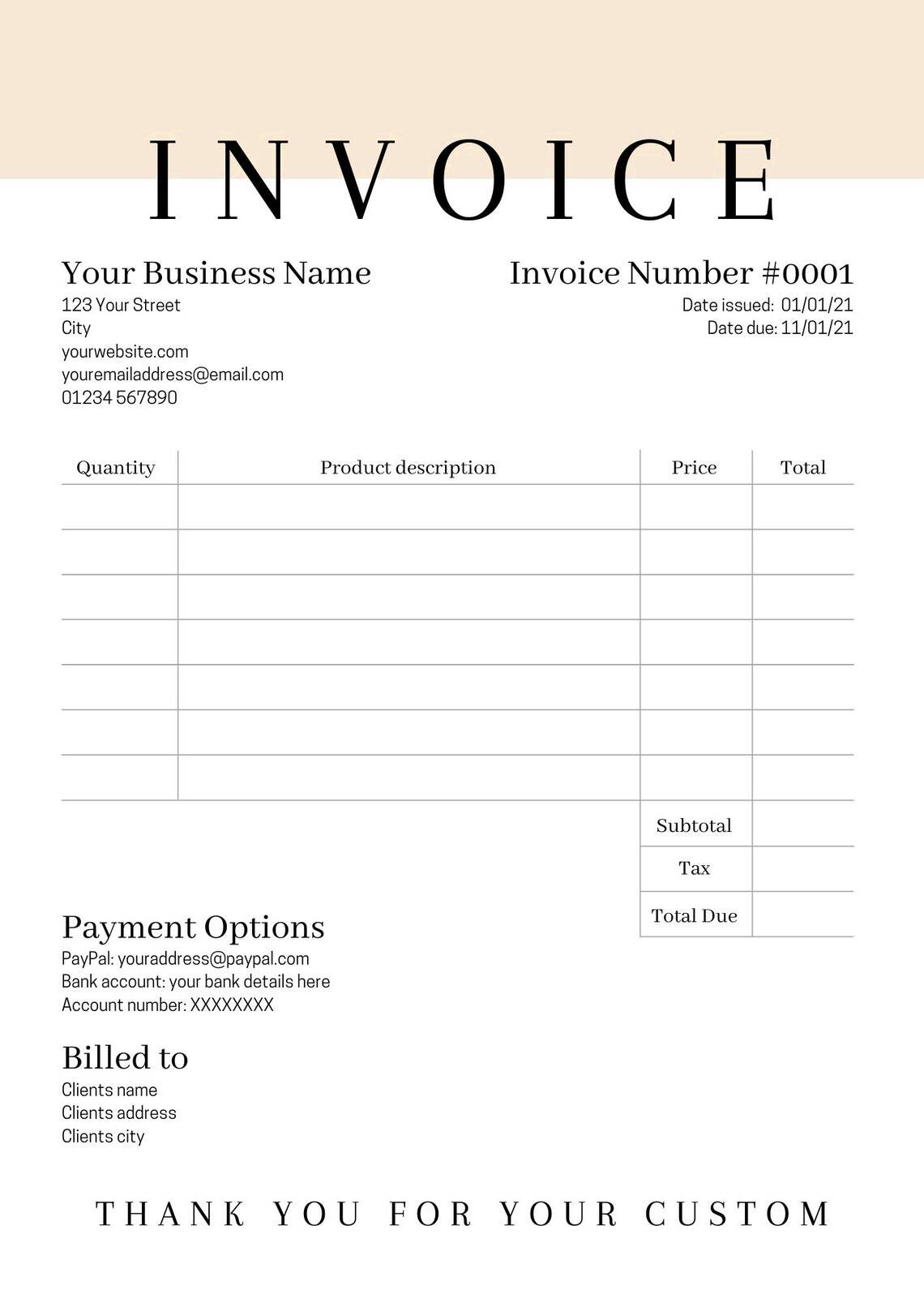Create Detailed Invoices Using Canva Invoice Templates – IMGPANDA – A ...